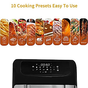 Fit Choice 12.7 Quart 10 in 1 XLarge Capacity Air Fryer Oven, 10 Accessories, 10 Easy Presets W/ Digital Touch Screen Controls & Integrated Digital Temperature Probe, Advanced Program, Sear, Stage, Pr