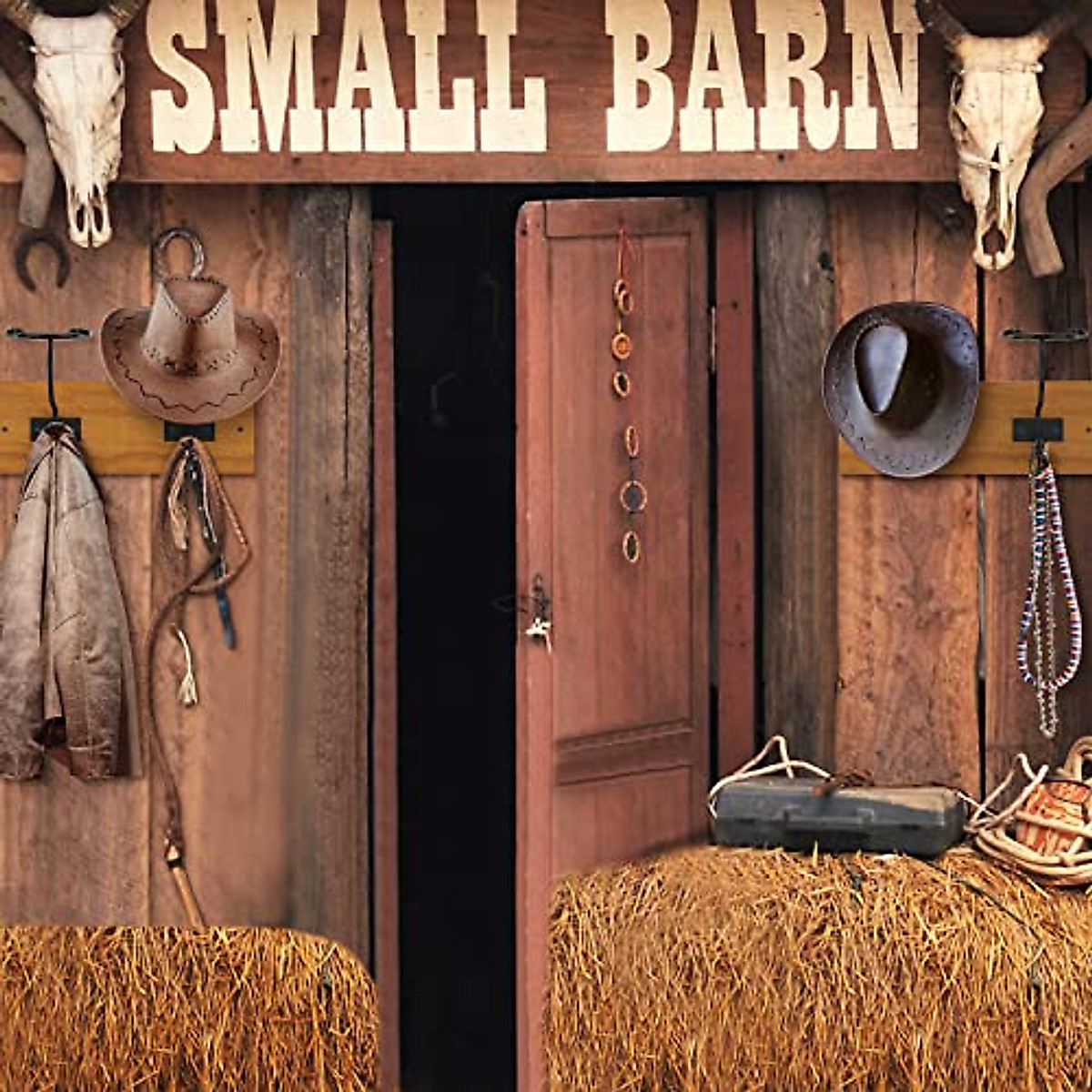 pickuparts Cowboy Hat Rack for Wall Set of 4 Cowboy Hat Holder Rustic Western Horseshoe Hat Hanger with 2 Wooden Board Hat Organizer for Western Wall Decor Collection Cowboys Gifts for Men Dad Him