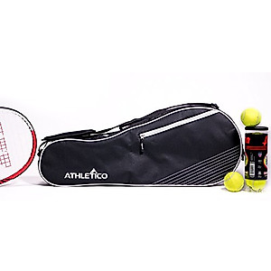 Athletico 3 Racquet Tennis Bag | Padded to Protect Rackets & Lightweight | Professional or Beginner Tennis Players | Unisex Design for Men, Women, Youth and Adults (Black)