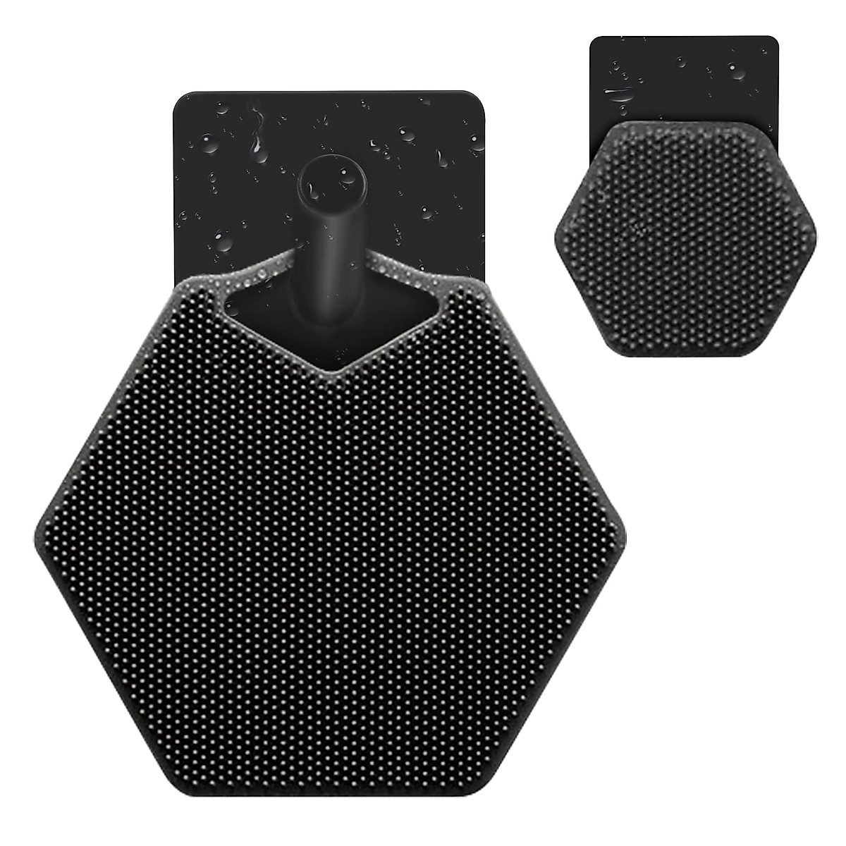 IKENAU- Body Scrubber,Face Scrubbers Men, Shower and Bathroom Four-Piece Set-with Hook, with Silicone Grip Technology, Detachable and Reusable