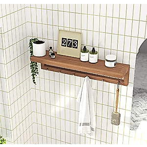 AquaTeak 36" Moa Wall Shelf with Hooks