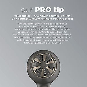 INFINITIPRO BY CONAIR FloMotion Pro Hair Dryer | Personalize Your Drying Experience with Adjustable Airflow | Includes Diffuser and Concentrator