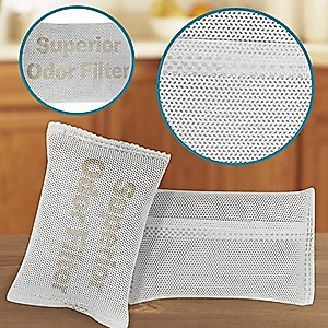 SAFILE 8Pack Activated Charcoal Odor Absorber,Refill Deodorizers Bamboo Charcoal Air Purifying Bags,Compatible with iTouchless Trash Cans 8 Gallon and Larger