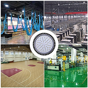 300W UFO LED High Bay Light lamp Factory Warehouse Industrial Lighting 30000 Lumen 6000-6500K IP54 Warehouse LED Lights- High Bay LED Lights- Commercial Bay Lighting for Garage Factory Workshop Gym