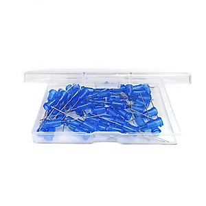22 Ga 1 Inch Blunt Tip Dispensing Needle with Luer Lock, Precision Applicator (Blue,50 PCS)