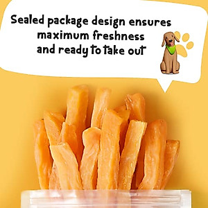 ASMPET Sweet Potato Dog Treats Fries, Healthy Natural Low Fat Grain Free Treats, Gluten Free Vegetarian Snack Gift for Small Medium & Large Dogs, Vegan Dog Chews 11 Ounce