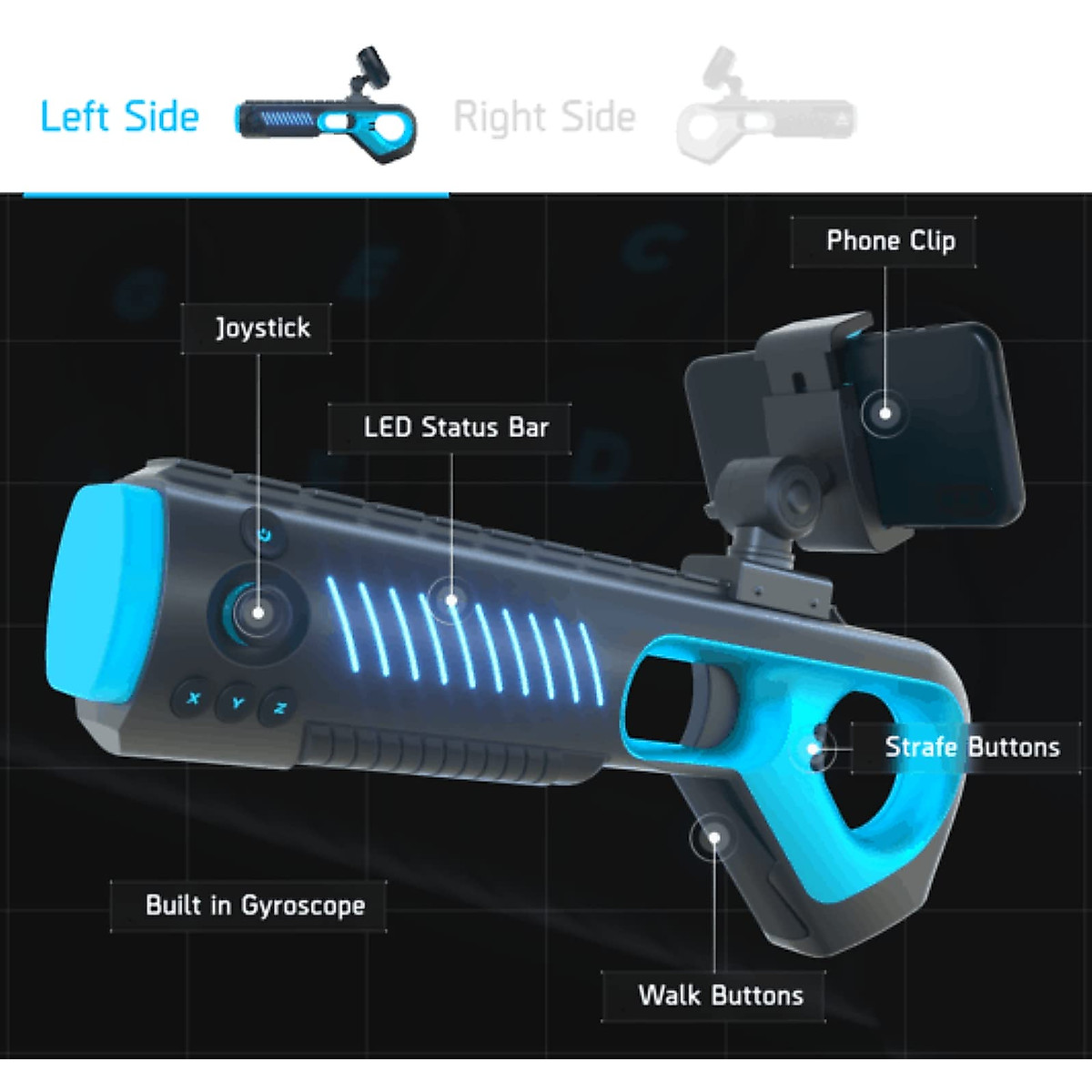 Arkade Motion Blaster Virtual Reality Gaming Gun Controller with Bluetooth Connectivity and Built in Haptics (PC, Android, IOS)