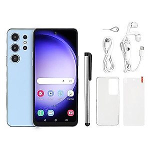 Unlocked Mobile Phones, 6.8 inch FHD Face Unlock Smart Phone, 13+48MP Dual Camera, 8GB 256GB, 2.4/5G WiFi, Three Card Slots, 5800mAh for Android 12 (Sky Blue)