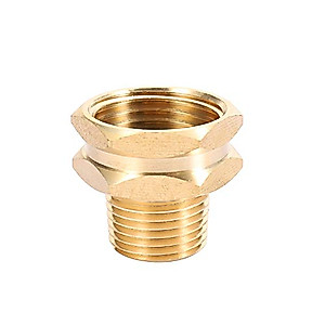 Brass Garden Hose Adapter, 3/4” GHT Female x 1/2” NPT Male Connector,GHT to NPT Adapter Brass Fitting,Brass Garden Hose to Pipe Fittings Connect 2pcs (3/4” GHT Female x 1/2” NPT Male)