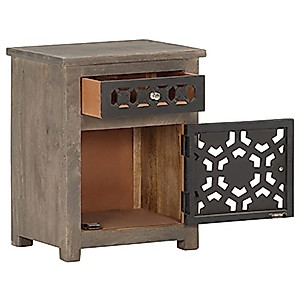 YPWRENH Decorative Cabinet Buffets Bedside Cabinet 15.7 "x11.8 x19.7 Solid Mango Wood Suitable for bedrooms, Living Rooms and Kitchens