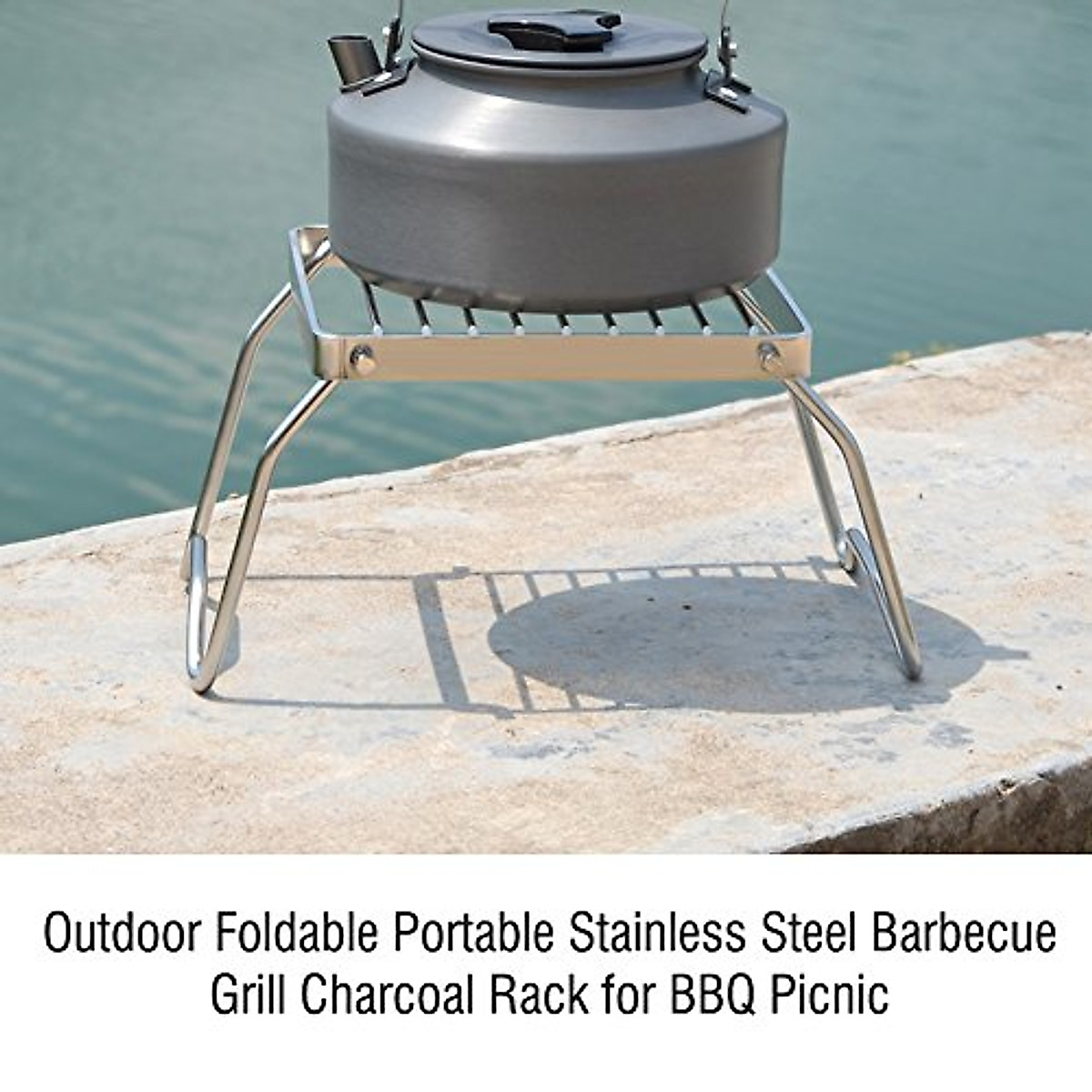 VGEBY Barbecue Grill, Portable Foldable Lightweight Charcoal Grill for Camping Hiking Picnic
