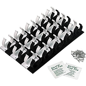 Simple Houseware 30 Spice Gripper Clips Strips Cabinet Holder - 6 Strips, Holds 30 Jars
