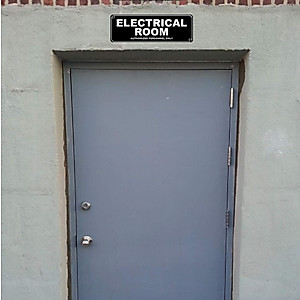 Sign for Door, Authorized Personnel Only in Acrylic Plastic, Black and White, Rounded Corners, Durable, Long Lasting with Double Sided Tape in the Back - 3" x 9" (Electrical Room)