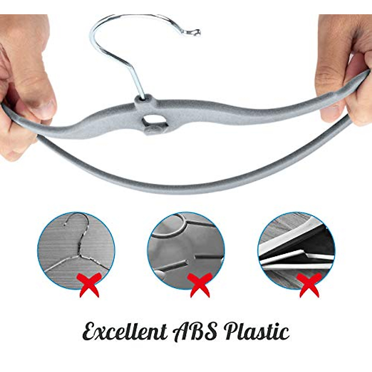 Baby Hangers, 50 Pack Childrens Velvet Hangers - Baby Clothes Hangers Non Slip Velvet with Rotatable Hook,12Inch Space Saver Cascading Velvet Hangers, (Grey)