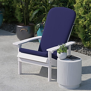 Flash Furniture Charlestown Set of 2 Adirondack Chair Cushions - Blue Fabric Cushions - 2" Thick Padding - Indoor/Outdoor - Patio Chair Replacement Cushions