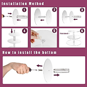 3 Tier Cupcake Stand Round Shape Acrylic Cupcake Tower Dessert Stand Holder Pastry Display Cookie Candy Buffet Stand for Wedding, Birthday, Party Decorative Supplies