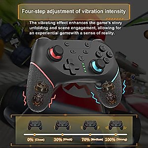 PSKONTORORA Switch Controller for Nin-tendo Switch/Switch Lite/Switch Oled, Switch Pro Controller with Programming Back Buttons Turbo Motion Vibration Screenshot【Upgraded】