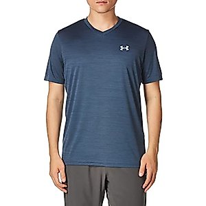 Under Armour Mens Tech 2.0 V-Neck Short-Sleeve T-Shirt (Academy Blue/Mod Gray - 408, Large)