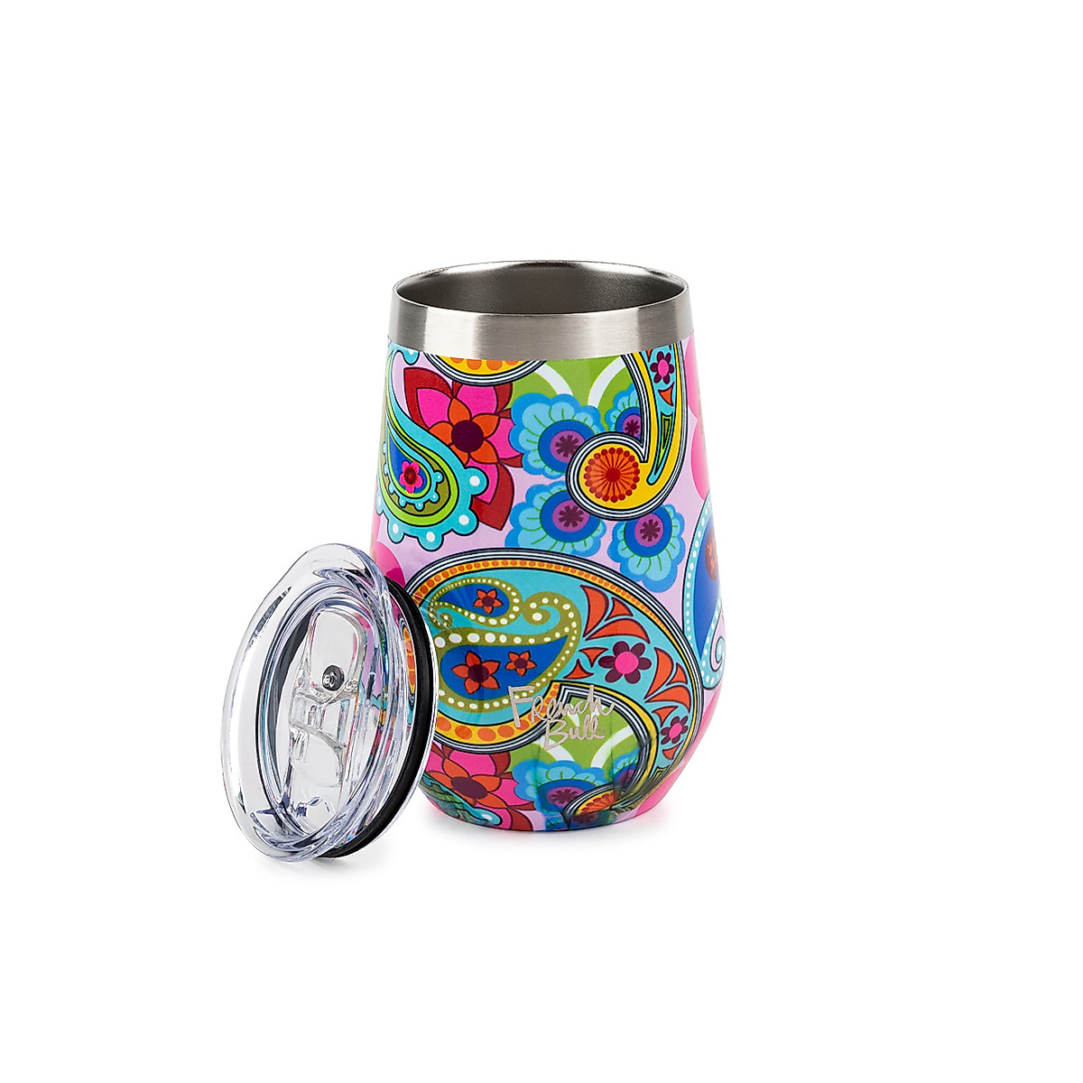 French Bull 12oz Wine Tumbler with Lid 2 Piece Gift Set, Double Wall Vacuum Insulated Stainless Steel Wine Glasses, Keep Drinks Cold For Hours, Stemless Portable Wine Glass - Raj/Delight