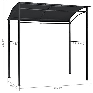 BBQ Gazebo,Park Gazebo,Grill Gazebo,Camping Gazebo,Hardtop Gazebo,Outdoor Gazebo,Weather Resistant,for Garden,Lawn,Patio,House,Yard,Beach,84.6"x59.1"x86.6" Anthracite Steel
