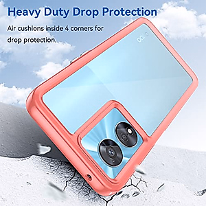 DFTCVBN Phone Case for OnePlus Nord N300 Case, Nord N20 SE/Oppo A57 CPH2389 Case with Screen Protector, Soft Bumper with Clear Crystal PC Hard Back Shockproof Cover Cases for OnePlus N300 5G Tangerine