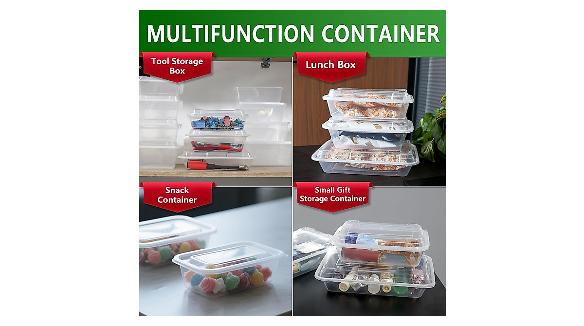 NutriBox 40 Pack Meal Prep Containers - BPA Free & Reusable