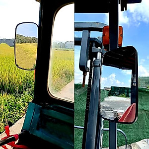 Forklift Rear View Mirrors, Square HD Wide-Angle Rearview Mirror Auxiliary Convex Mirror for Truck Trailer Forklift RV Track Loader, 23.5CM x13.5CM, 2PCS