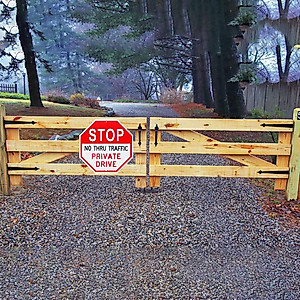 2 Pack No Thru Traffic Sign，Private Drive Sign, 12"x 12" 40 Mil Rust Free Aluminum Reflective Sign, UV Protected and Weatherproof