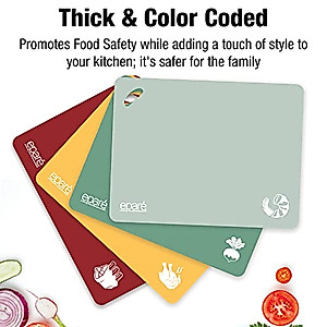 Flexible Plastic Cutting Boards for Kitchen - Set of Large Chopping Mats for Cooking – Non Slip Kitchen Mats, Dishwasher Safe, Foldable by Eparé