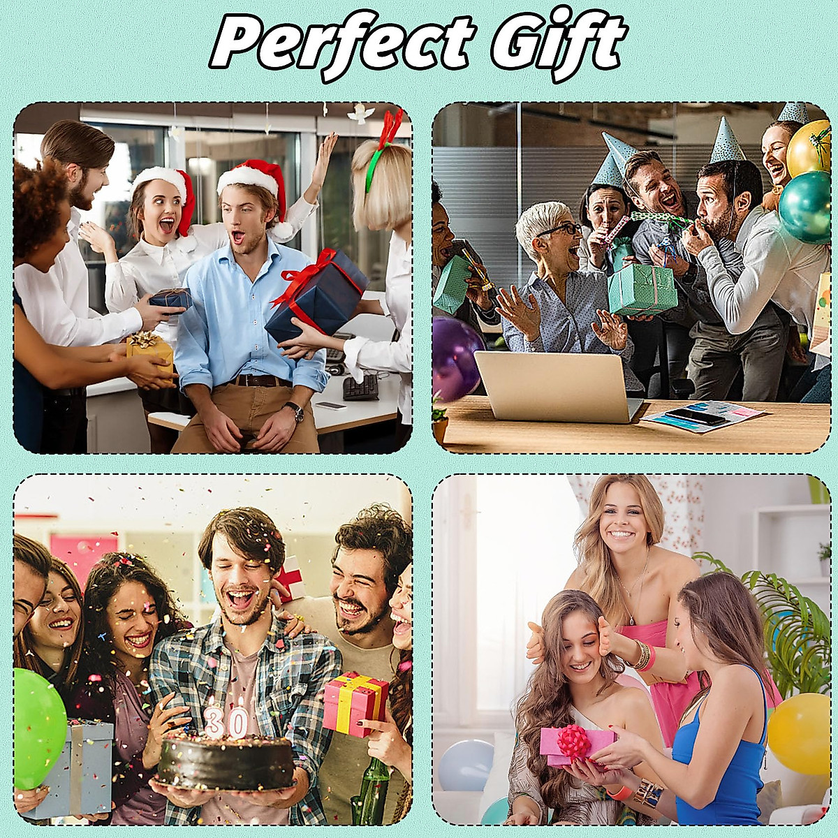 Netholid Mini Portable Printer with 14 Rolls Sticker Paper, Pocket Bluetooth Thermal Printer for Photo Travel Memo Scrapbook, Compatible with Phone (WhiteGreen, 1 Printer + 13 Roll Paper)