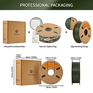 ERYONE PLA Filament 1.75mm, 3D Printer Filament PLA +/- 0.03mm, 1kg(2.2lbs)/Spool, Army Green