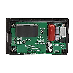 Digital Ampere Voltmeter LED Red and Green Display AC Ampere Meter 2 in 1 Multimeter Panel Dual Ampere Voltage Meter Volt Amp Meter AC60-500V AC 0~50A