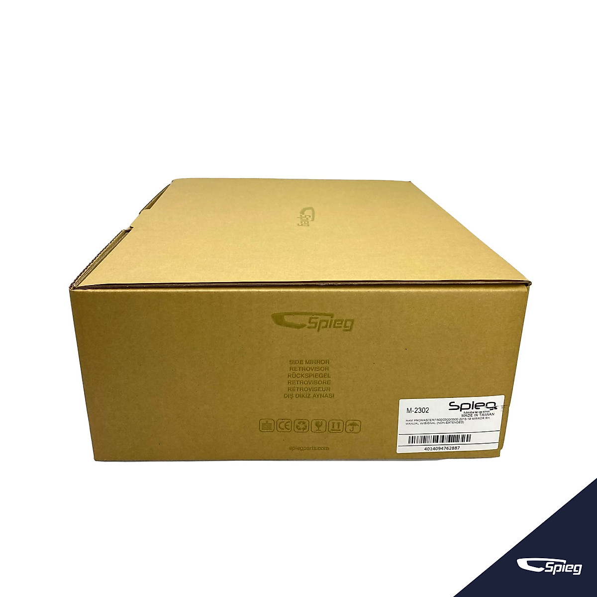 Spieg CH1321417 Passenger Side Mirror for 2014-2021 Ram Promaster 1500 2500 3500 | Right Side View Mirror Assembly Manual Adjustment Non-Heated Glass Turn Signal Light | Textured Black Cover 2 Pins