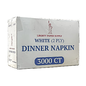 VeZee Premium Quality 2-Ply Disposable White Dinner Paper Napkins Ideal for Restaurant, Dinner, Lunche, Bar, Cocktail, Weddings, Birthday & All Occasions.: 3000CT