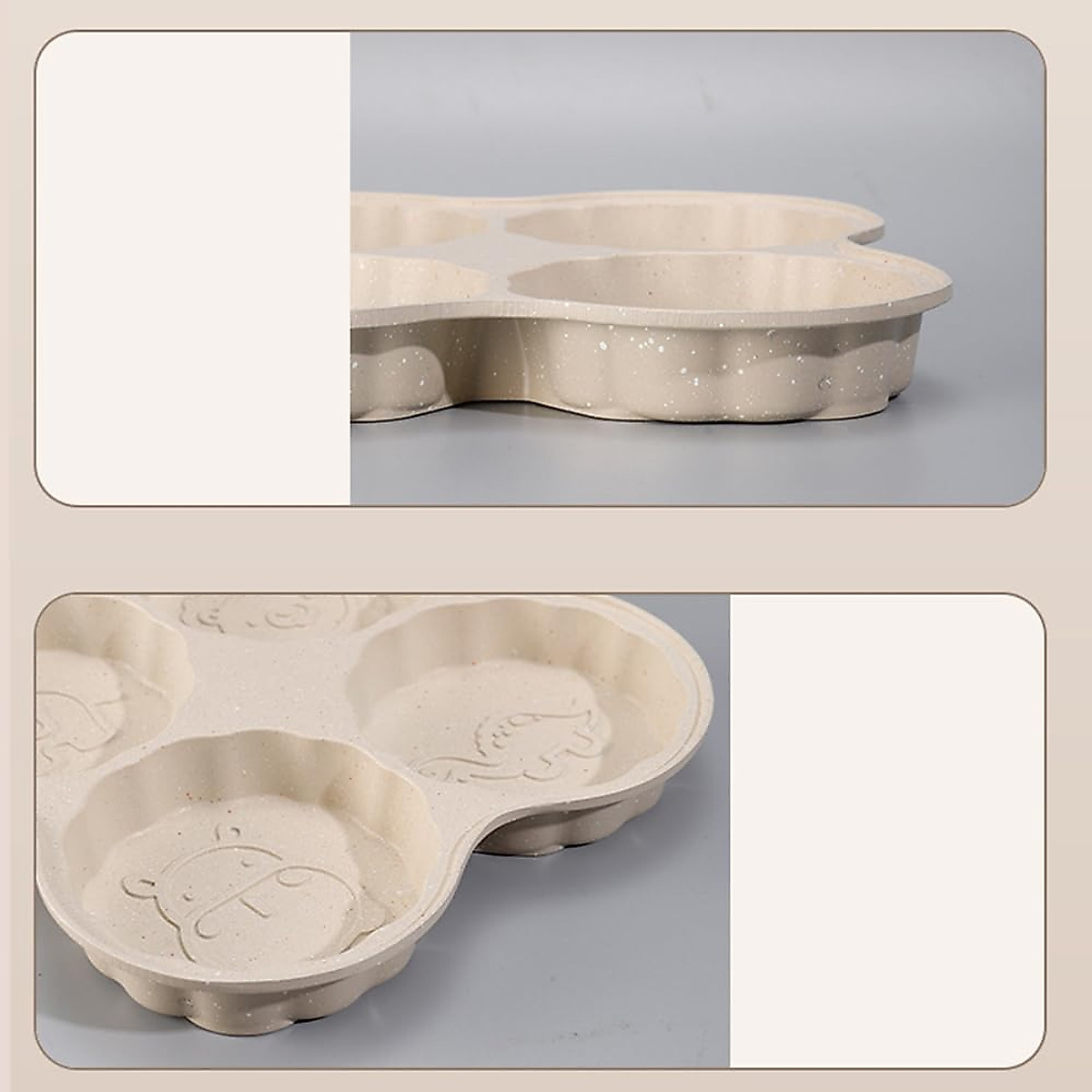 Unoschrim Egg Frying Pan | 4-Cup, Nonstick Fried Egg Pan, Aluminium Omelette Pan, Versatile Breakfast Frying Pan for Cooking Egg, Hamburger, and Pancake, Compatible with All Stoves, Off White