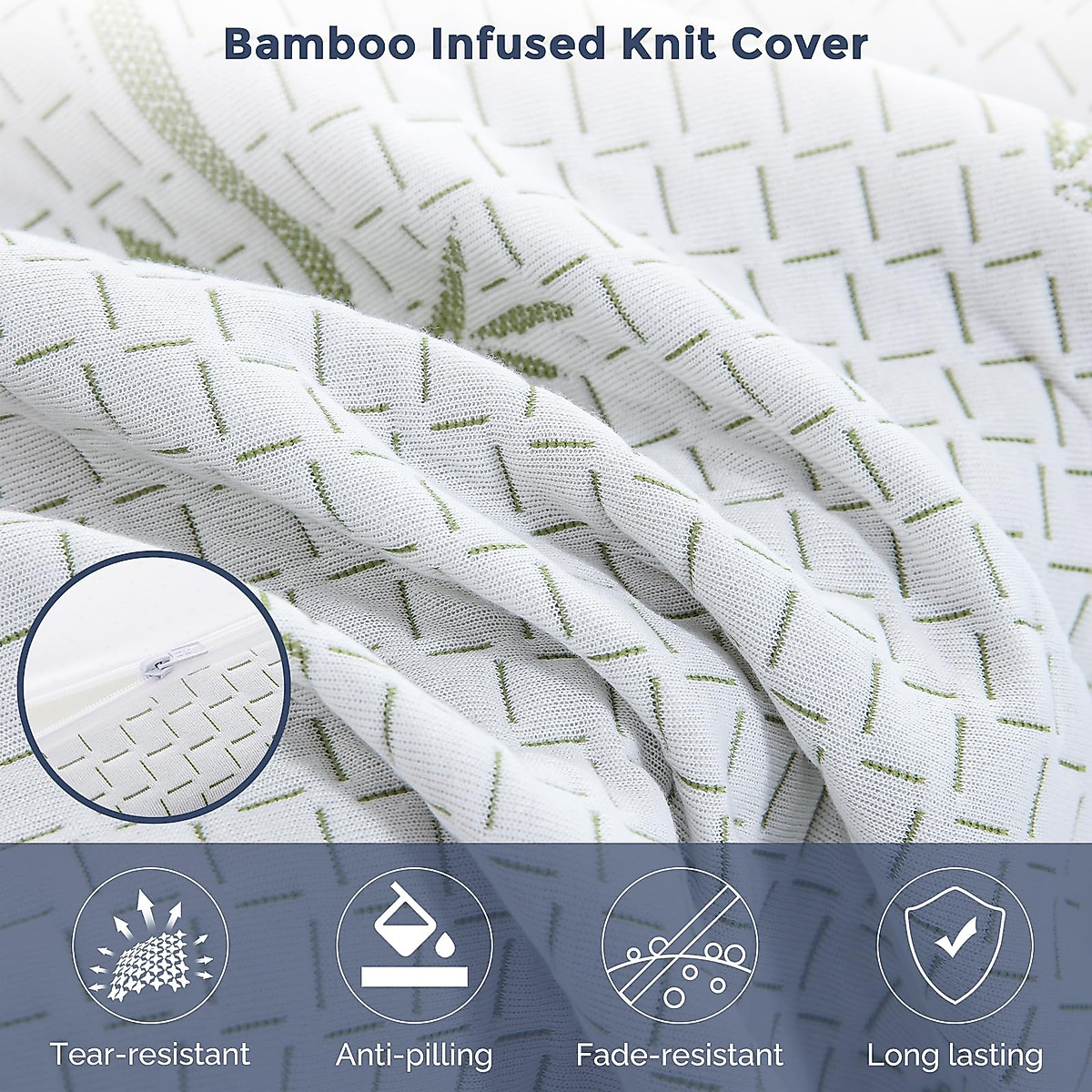 IULULU Twin Size Mattress in a Box, 6 Inch Gel Memory Foam Mattress for Kids Breathable Bamboo Cover Mattress for Bunk Bed, Trundle Bed, CertiPUR-US Certified, Made in USA,White and Green