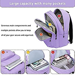 Lanola Multi-Pocket Backpack,Business or Casual Daypack Laptop backpacks for Men, Women or Students - Fits Up to 15.6 inch Notebook - Turquoise