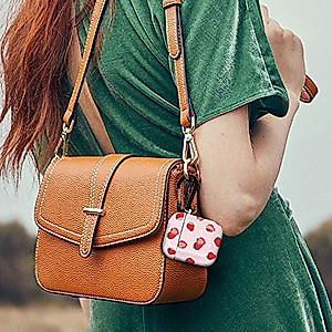 Lapac Strawberry AirPod Case Pink for Women Girl, AirPods Case Strawberry Cute Pink Fruit for Accessories Protective Hard Cover with Keychain Anti Lost Case for Wireless AirPods 2 & 1 Charging