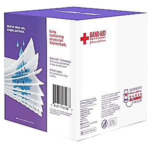 Band-Aid Brand Absorbent Cushion Care Sterile Square Gauze Pads for First Aid Protection of Minor Cuts, Scrapes & Burns, Non-Adhesive, Wound Care Dressing Pads, Large, 4 in x 4 in, 25 ct