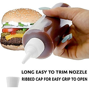 8-Ounce Plastic Squeeze Bottles with Graduated Measurements (8-Pack); Great for Kitchen, Portion Control, Condiments, Cosmetic Use & Crafts