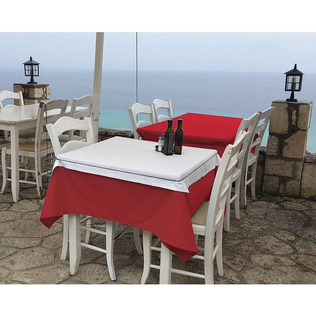 YLZYAA Tablecloth - 54 x 54 Inch -Red-Square Polyester Table Cloth, Wrinkle,Stain Resistant - Great for Buffet Table, Parties, Holiday Dinner & More