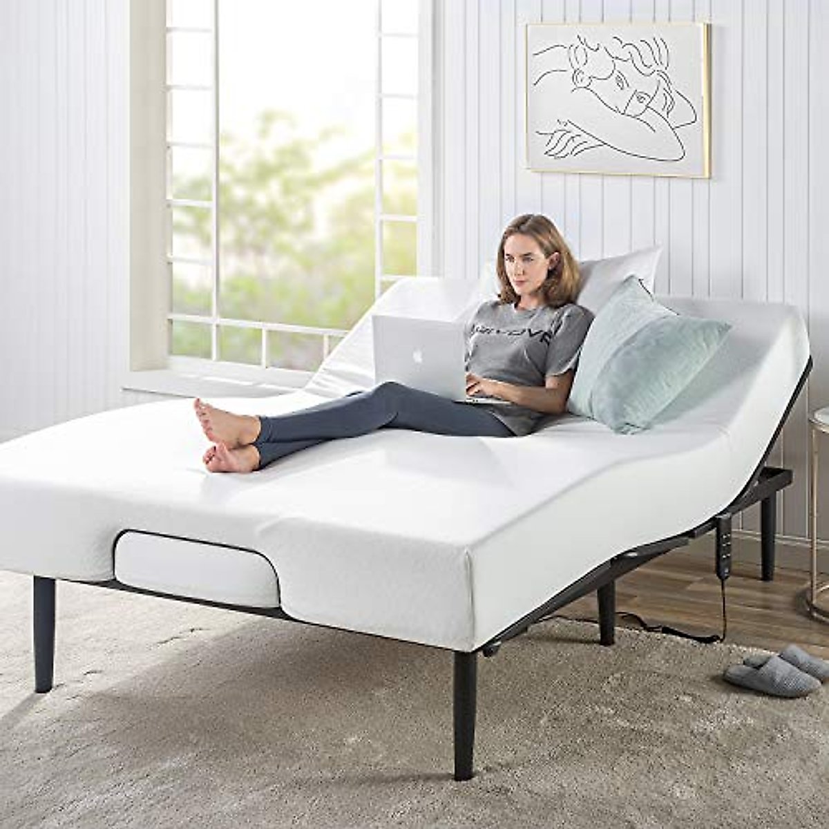 ZINUS Smart Adjust(TM) Metal Adjustable Bed Frame / Mattress Foundation with Remote / Head and Foot Incline / Ergonomic Positioning for Better Health and Relaxation / Easy Tool-free Assembly, Full