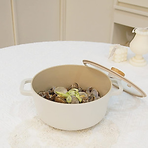 TORI COOKWARE Non-Stick Coated Ceramic Pot, Versatile Heat Source Compatibility, Ergonomic Design, Korean-Made Durability, Impact-Resistant, Chemical-Free Safety (Two-Handed Pot 20cm (7.9 inch))