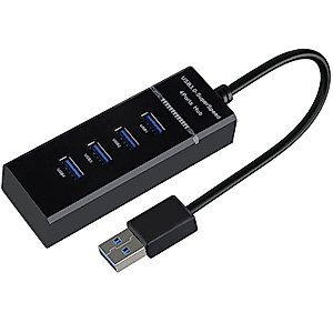 AYECEHI USB Hub 3.0 USB Port Splitter,4 Port High Speed USB Data Hub with LED Indicator for Laptop, PC, Computer, Mobile HDD, Keyboard,Mouse and More - Black