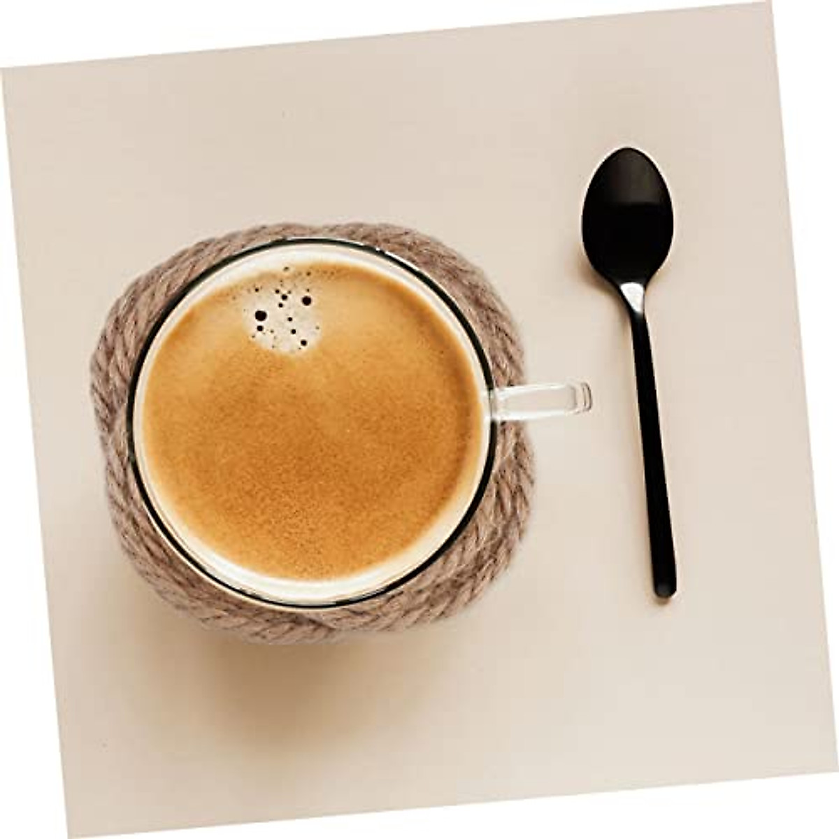 VOSAREA Table Coasters for Drinks Placemats Round Coasters for Drinks Absorbent Simple Cup Mat Cotton Placemat Cotton Rope Cup Coasters Cotton Cup Mat Cup Mat Handmade Home Placemat Jute