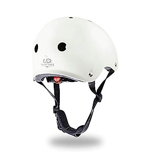 Kinderfeets Helmet - Adjustable Fit Dial Helmet for Toddlers and Kids | Customizable Fit Pads and Pinch-Saver Padded Chin Strap | PVC Shell for Optimal Head Protection (White)