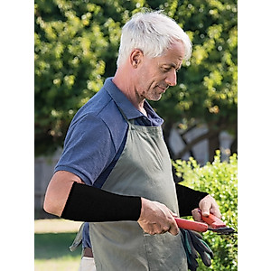 Geyoga 2 Pairs Cut Resistant Sleeves Bite-Proof Arm Protectors Arm Protection Sleeves Guard (Black, 22 cm)