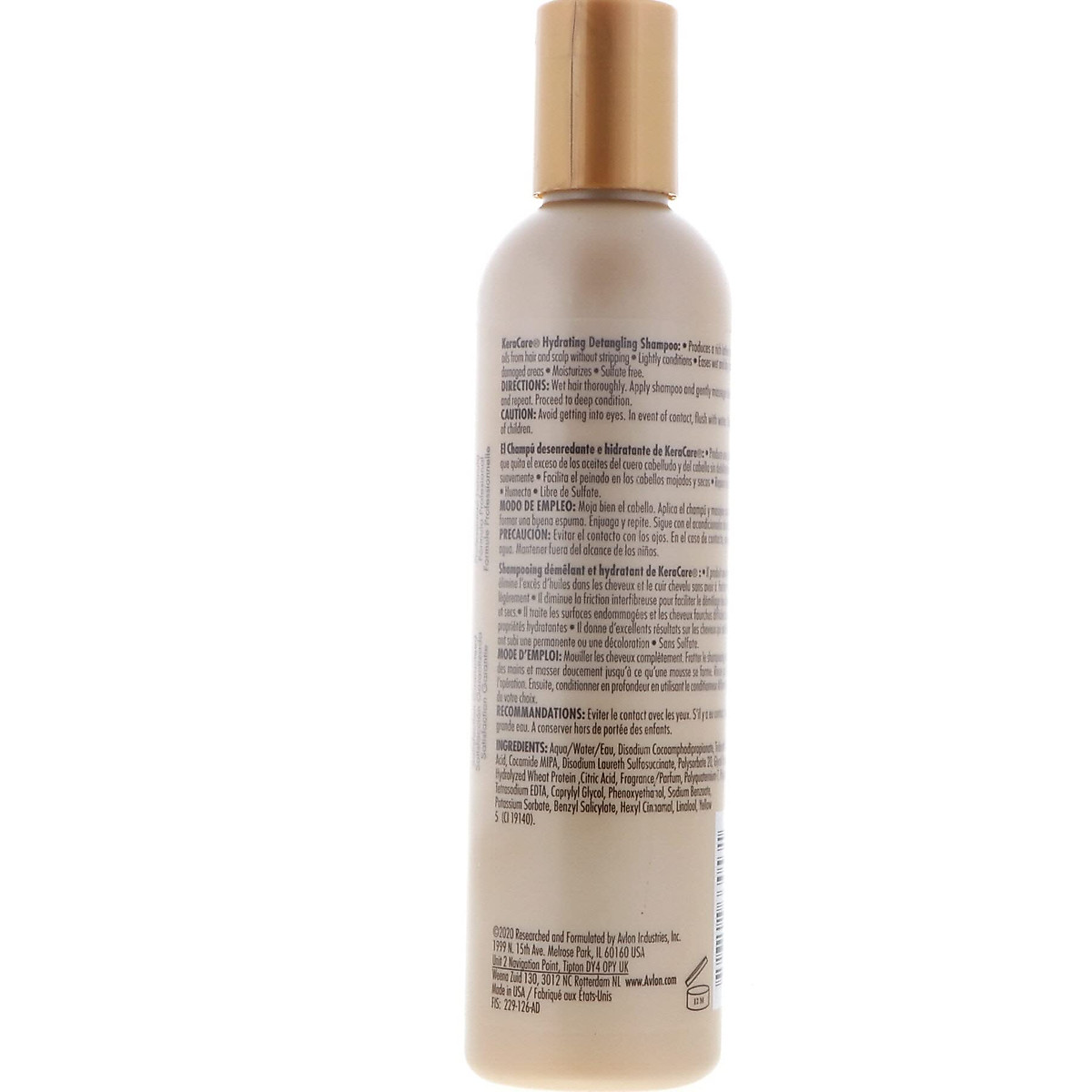 AVLON Keracare Hydrating Detangling Unisex Shampoo, 8 Ounce (Pack of 2)