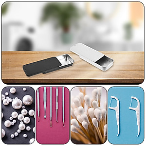 Telooco 3Pcs Mini Metal Tin Box Containers Metal Slide Top Tin Containers Silve Black White for Floss Candy Lipstick Pills Crafts Storage (3.1 x1.3x0.5Inch)