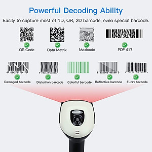 Eyoyo Wireless 2D QR Barcode Scanner with Stand, Bluetooth & 2.4G Wireless & USB Wired Handheld Barcode Reader with 1D 2D Screen Scanning Auto Sensing Connect Smart Phone Tablet PC